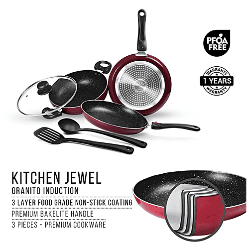 Buy Milton Cookware Set - Pro Cook, Kitchen Jewel, Maroon Online at ...