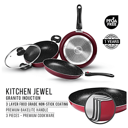 Buy Milton Cookware Set - Pro Cook, Kitchen Jewel, Maroon Online at ...