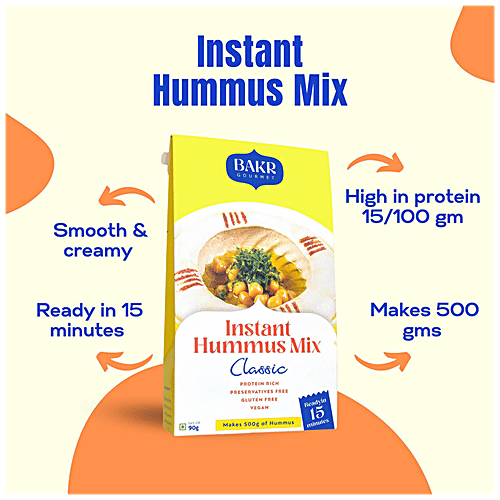 Buy BAKR GOURMET Instant Hummus Mix 3 in1 - Classic, Ready In 15 ...
