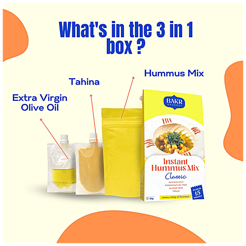 Buy BAKR GOURMET Instant Hummus Mix 3 in1 - Classic, Ready In 15 ...