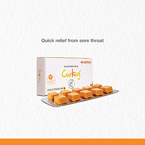 Buy Curkey Curcumin Pastilles For Quick Relief From Sore Throat - Sugar ...
