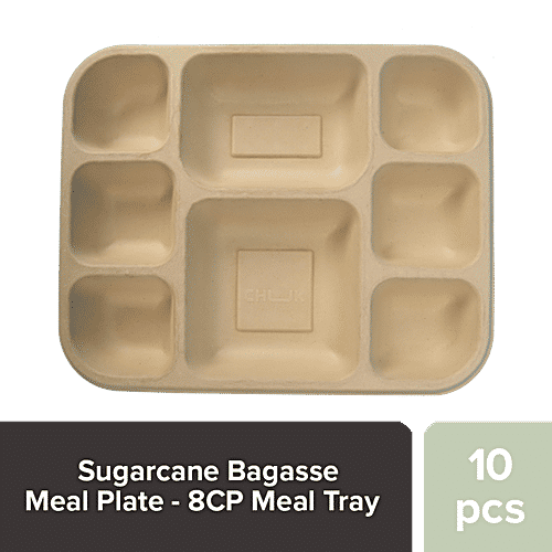 Buy Chuk Sugarcane Bagasse Meal Plate -8CP Meal Tray Online at Best Price of Rs 229 - bigbasket