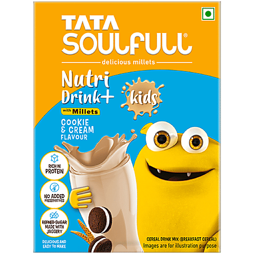 Buy Tata Soulfull Nutri Drink+ For Kids - With Millets, Cookie & Cream ...
