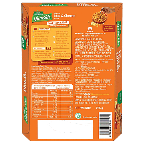 Buy Tata Sampann Yumside Classic Mac & Cheese Pasta - Rich & Creamy ...