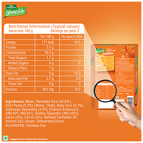 Buy Tata Sampann Yumside Schezwan Fried Rice - Bold & Spicy, Ready To ...