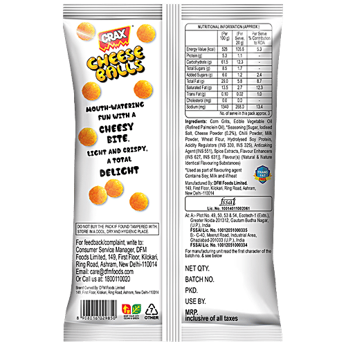 Buy Crax Cheese Balls Namkeen - Ready To Eat Savouries Online at Best ...