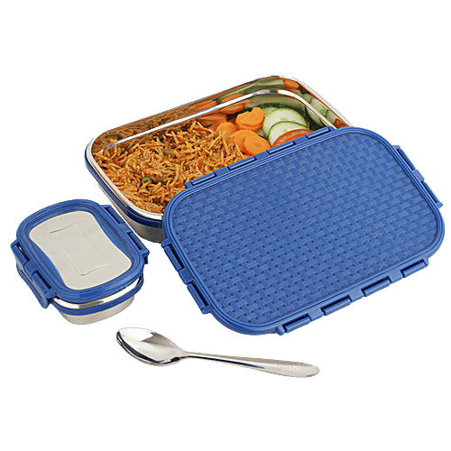 Buy Virtue Phantom Stainless Steel Lunch Box Jumbo With Spoon - Blue ...