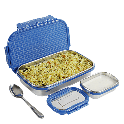 Buy Virtue Phantom Stainless Steel Lunch Box Jumbo With Spoon - Blue ...