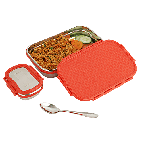 Buy Virtue Phantom Stainless Steel Lunch Box Jumbo With Spoon - Red ...