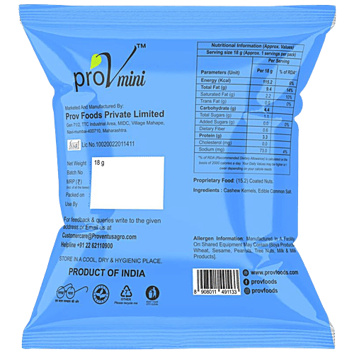 Buy ProV Mini Cashews - Roasted & Salted Online at Best Price of Rs 18 ...