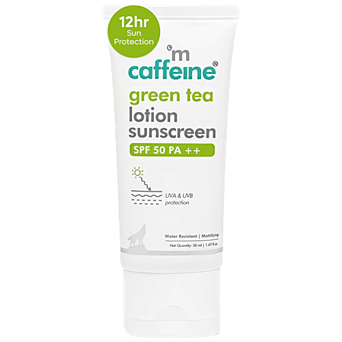 Buy mCaffeine Green Tea Lotion Sunscreen - SPF 50 PA ++ Online at Best ...
