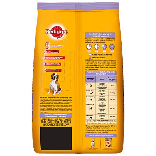 Buy Pedigree Senior Dry Dog Food - Chicken & Rice, 7+ Years Online at ...