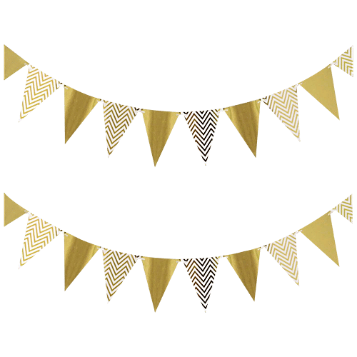 Buy Party Propz Golden Paper Pennant Triangle Banner - For Birthday ...