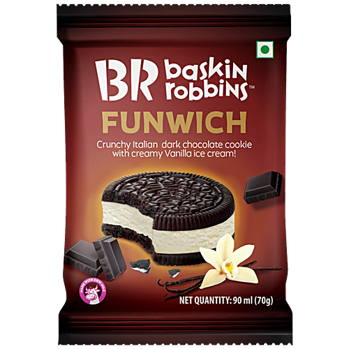 Buy Baskin Robbins Funwich Dark Chocolate Cookie With Vanilla Ice Cream ...