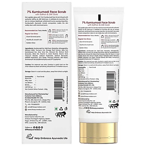 Buy TAC - The Ayurveda Co. 7% Kumkumadi Face Scrub With Saffron & 24k ...