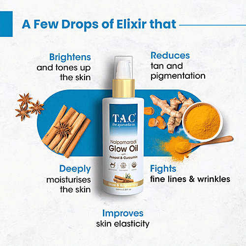Buy TAC - The Ayurveda Co. Nalpamaradi Glow Oil With Peepal & Curcumin ...