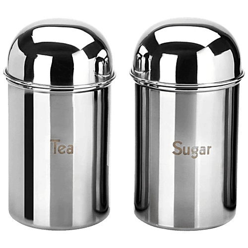 Buy PddFalcon Stainless Steel Dome Canister - Silver, For Storage ...