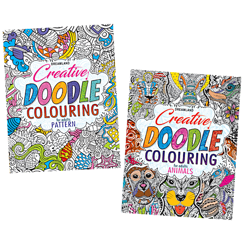 Buy Dreamland Creative Doodle Colouring Books - Pattern & Animals, For ...