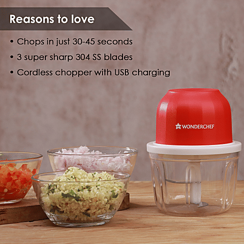 Buy Wonderchef Zippy Cordless Chopper, Battery Operated Online at Best ...