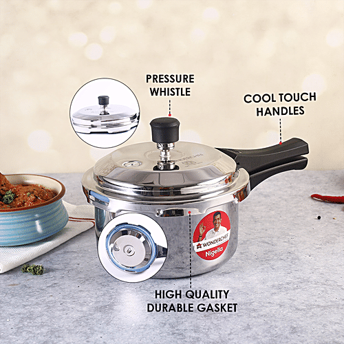 Buy Wonderchef Nigella Tri-Ply Outer Lid Pressure Cooker - Non-Stick, Induction Friendly Online ...