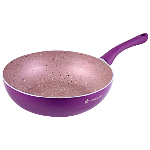Buy Wonderchef Royal Velvet Aluminium Wok With Lid - Non-Stick, 24 cm ...