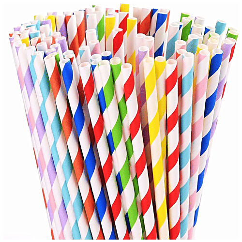 Buy CS Disposable Paper Straws - Multicoloured Online at Best Price of ...