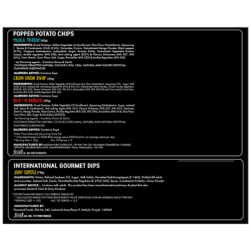 Buy tagz Jivin' Chipotle Gourmet Dips & Assorted Popped Potato Chips ...