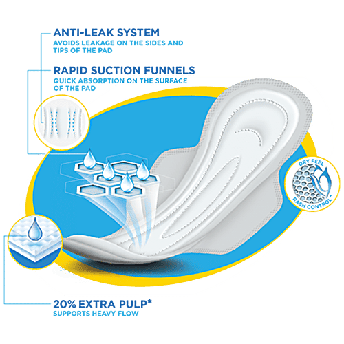 Buy Amrutanjan Comfy Snug Fit Sanitary Pads - Regular Dry, Jumbo Pack ...