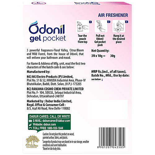 Buy Odonil Gel Pocket - Assorted Flavours, Infused With Essential Oils ...