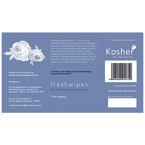 Buy Kosher Fresh Wipes - Personal Hygiene Tissues, 2 Layers Online at ...