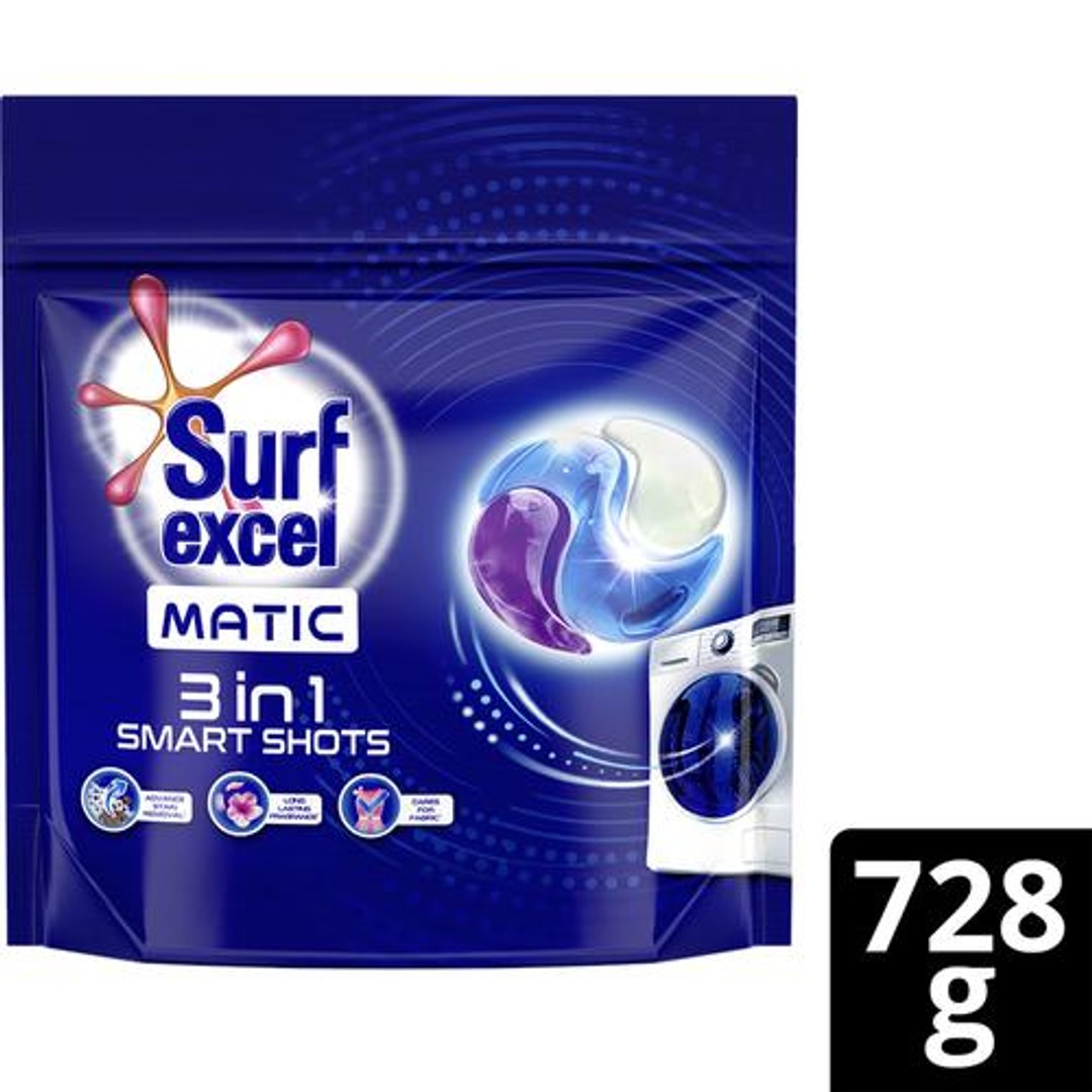 Buy Surf Excel Matic 3 In 1 Smart Shots - For Top Load & Front Load ...