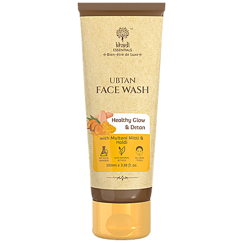 Buy Khadi Essentials Ubtan Face Wash - With Multani Mitti & Haldi, For Healthy Glow & Detan ...