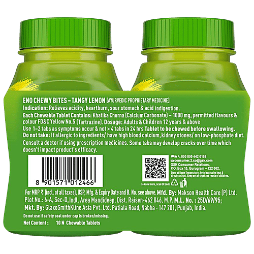 Buy ENO CHEWY BITES Gentle & Effective Chewable Antacid Tablet - Tangy ...
