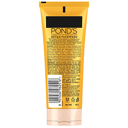 Buy Ponds Detan Facewash - Vitamin C & Niacinamide Online at Best Price ...