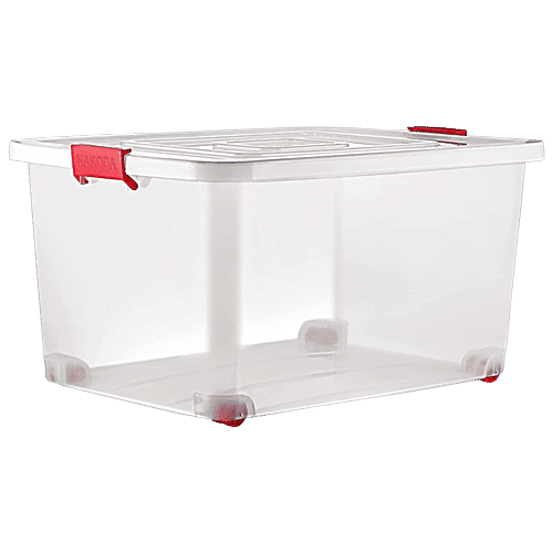 Buy Nakoda Storage Container With Wheel & Lock Handle, Transparent ...