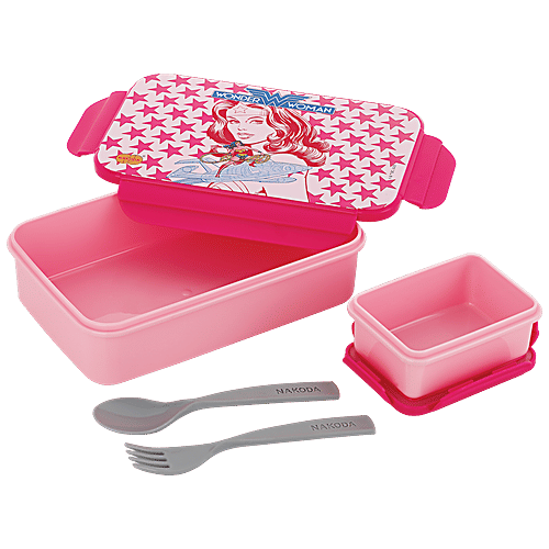 Buy Nakoda Klick Fit 800 Food Grade Plastic Lunch Box - Wonder Women ...