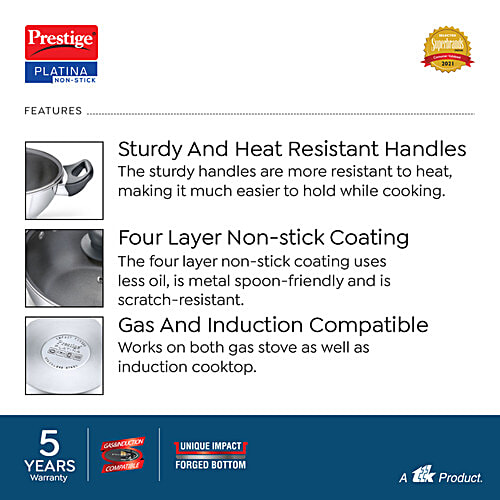 Buy Prestige Platina Non-Stick Stainless Steel Unique Impact Forged ...