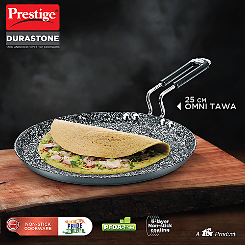 Buy Prestige Durastone Hard Anodised 6 Layer Non-Stick Omni Tawa - 25 cm, Black Online at Best ...