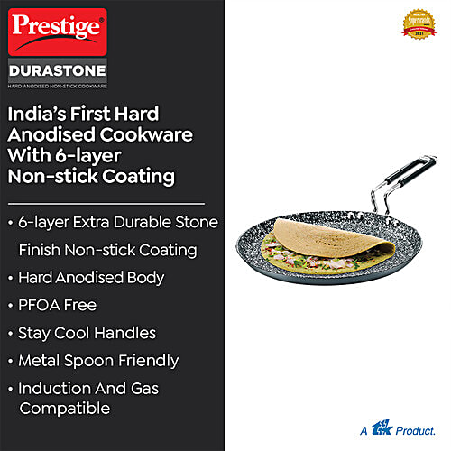 Buy Prestige Durastone Hard Anodised 6 Layer Non-Stick Omni Tawa - 25 cm, Black Online at Best ...