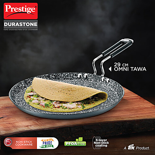 Buy Prestige Durastone Hard Anodised 6 Layer Non-Stick Omni Tawa - 29 cm, Black Online at Best ...