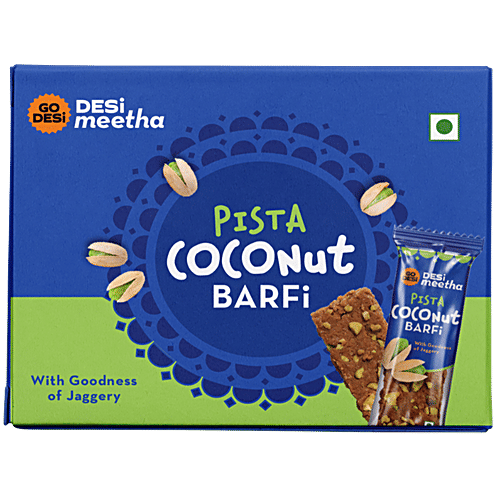 Buy GO DESi Pista Coconut Barfi With Jaggery Online at Best Price of Rs 120 - bigbasket