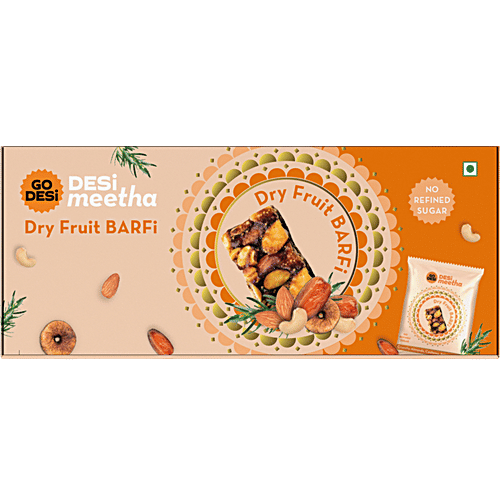 Buy GO DESi Dry Fruit Barfi With Jaggery Online at Best Price of Rs 189 ...