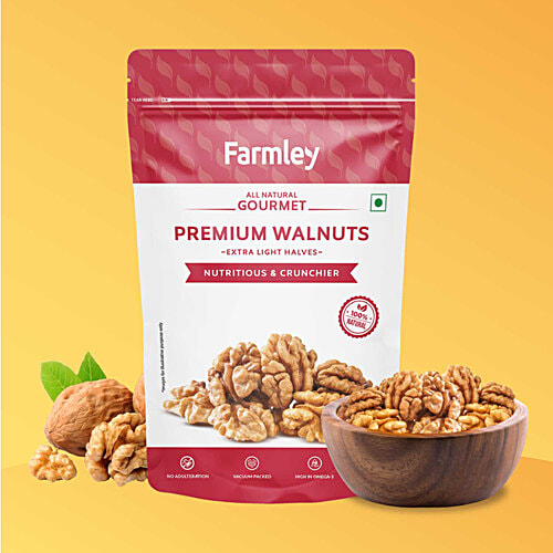 Buy Farmley Premium Walnut Kernel - Walnuts Without Shell, Akhrot, Dry Fruits, Natural Akhrot ...