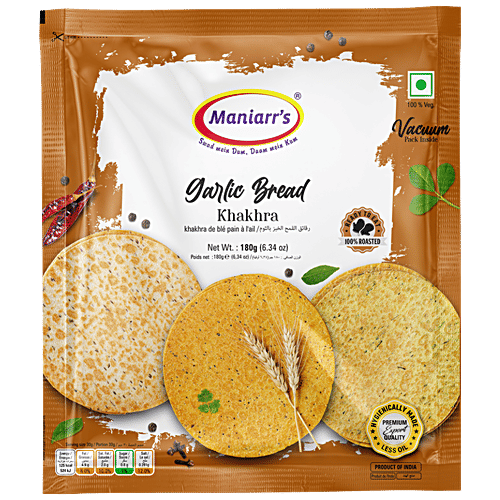 Buy Maniarr's Garlic Bread Khakhra Online at Best Price of Rs 60 ...