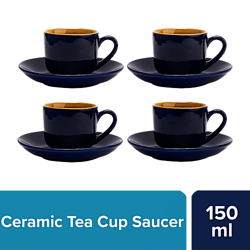 Buy bb home Earth Teacup & Saucer Set, Hand Crafted Ceramic- Mystic ...