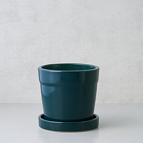 Buy bb home Earth Planter/ Pot With Tray, Hand-crafted Ceramic, Vintage ...