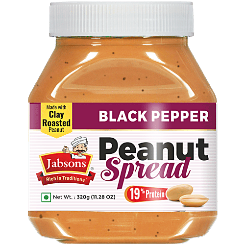 Buy JABSONS Peanut Spread - Black Pepper, 19% Protein Online at Best ...