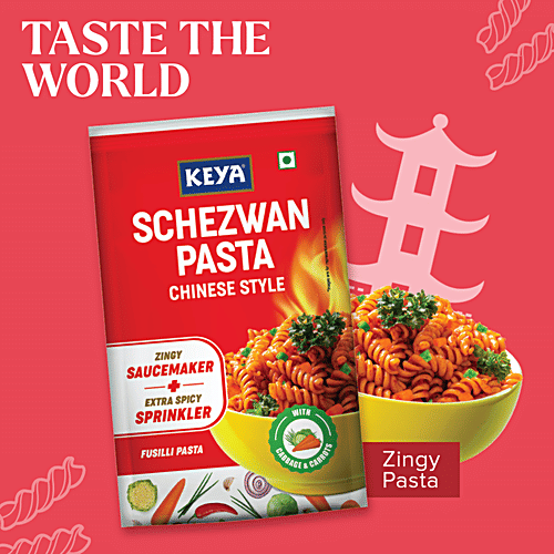 Buy Keya Schezwan Pasta - Chinese Style, Fusilli, With Zingy Sauce Maker & Extra Spicy Sprinkler ...