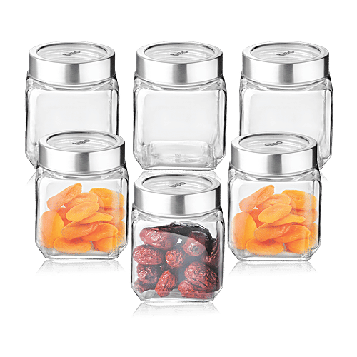 Buy Treo Cube Storage Glass Jar - Transparent, BPA Free, Storage Jar ...