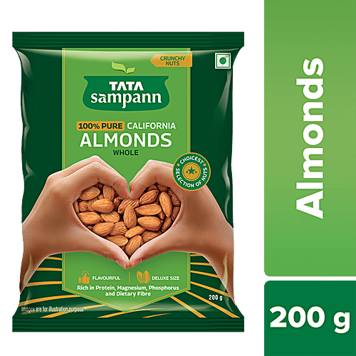 Buy Tata Sampann 100% Pure California Almonds/Badam - Whole Online at ...